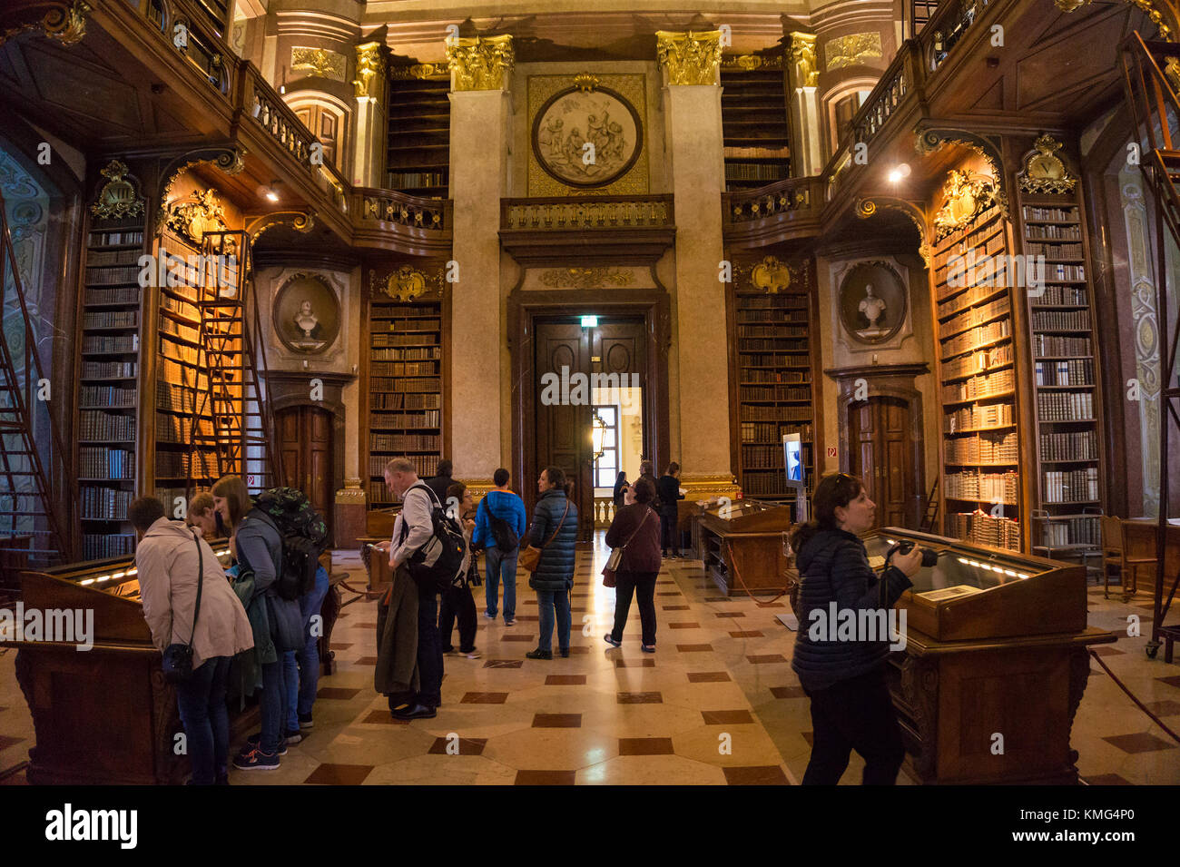 Interior of the Austrian National public Library in Vienna, Austria ...