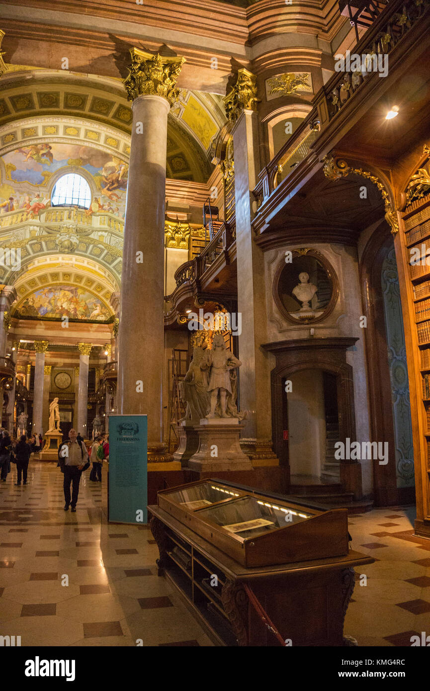 Interior of the Austrian National public Library in Vienna, Austria ...