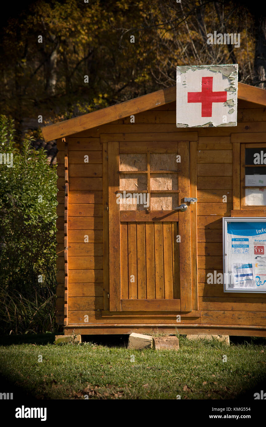 First aid hut, Cazals, France Stock Photo - Alamy