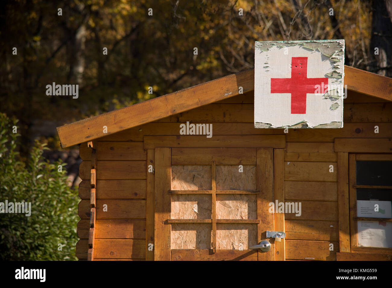 First aid hut, Cazals, France Stock Photo - Alamy