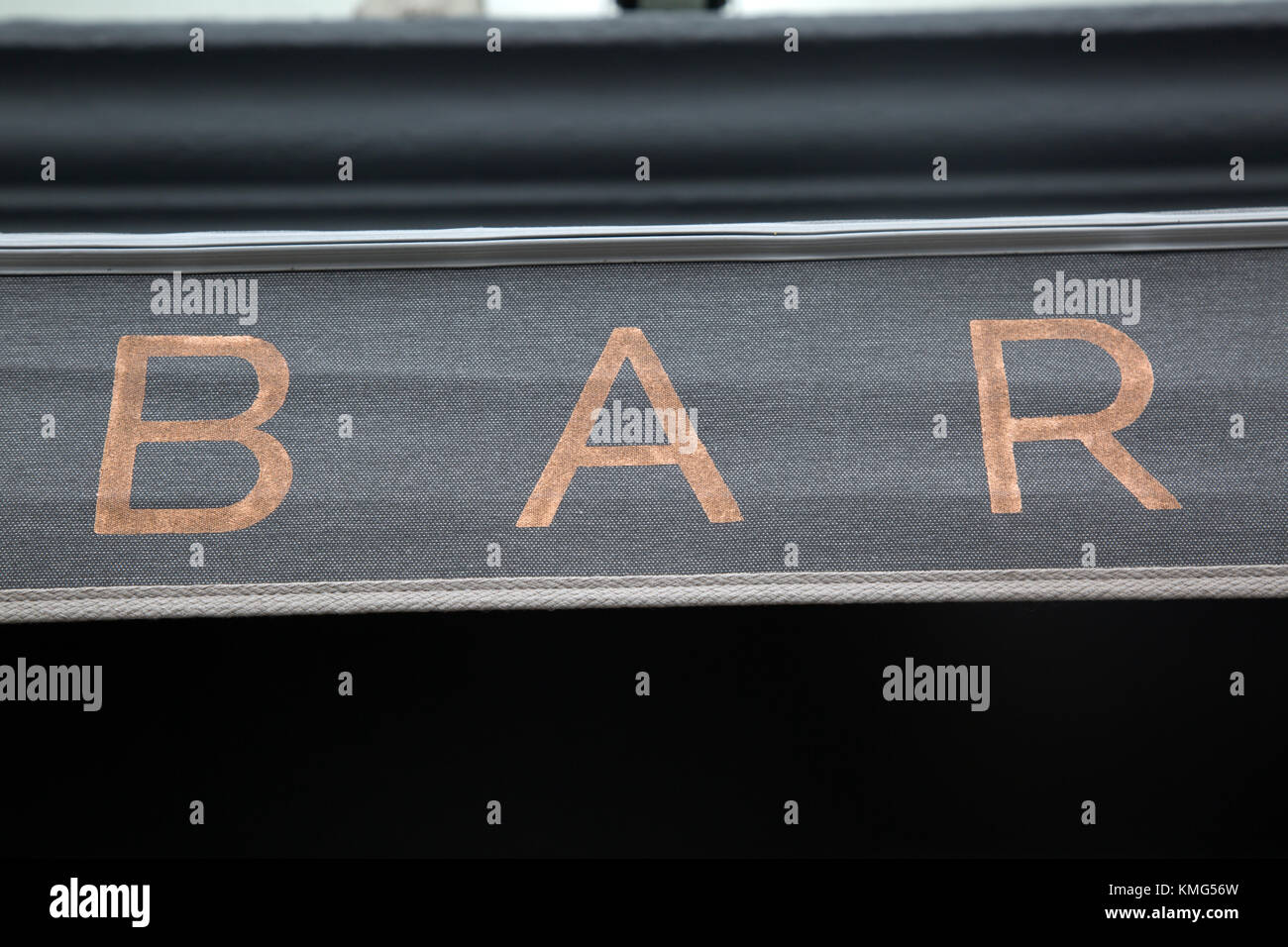 Bar Sign on Building Facade Stock Photo - Alamy
