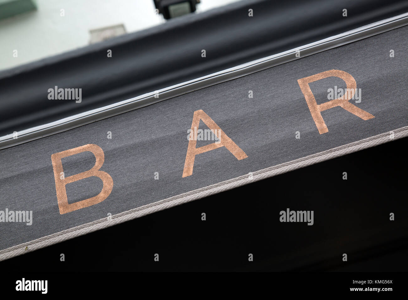 Bar Sign on Building Facade Stock Photo - Alamy