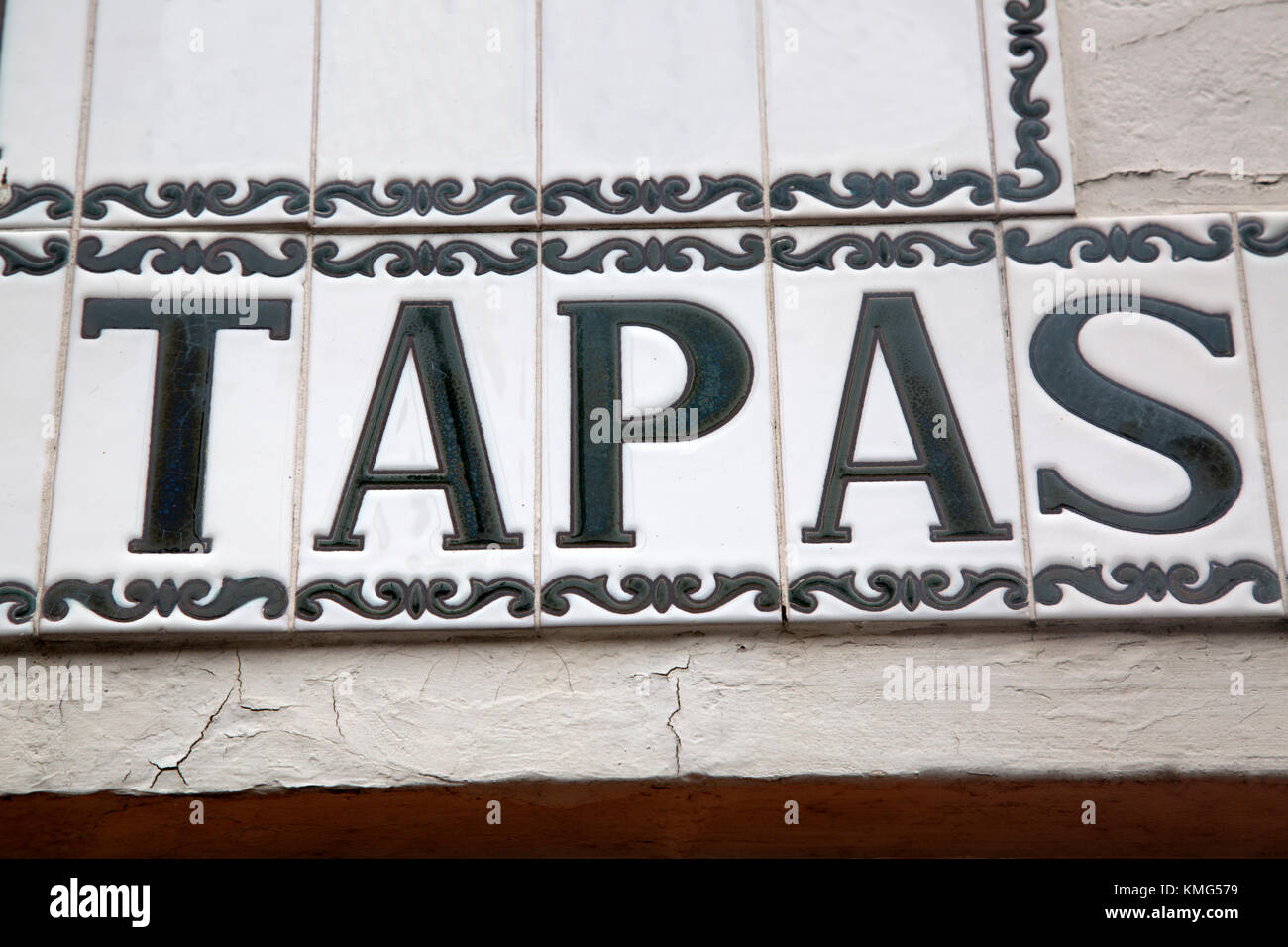 Tapas Sign on Building Facade Stock Photo - Alamy