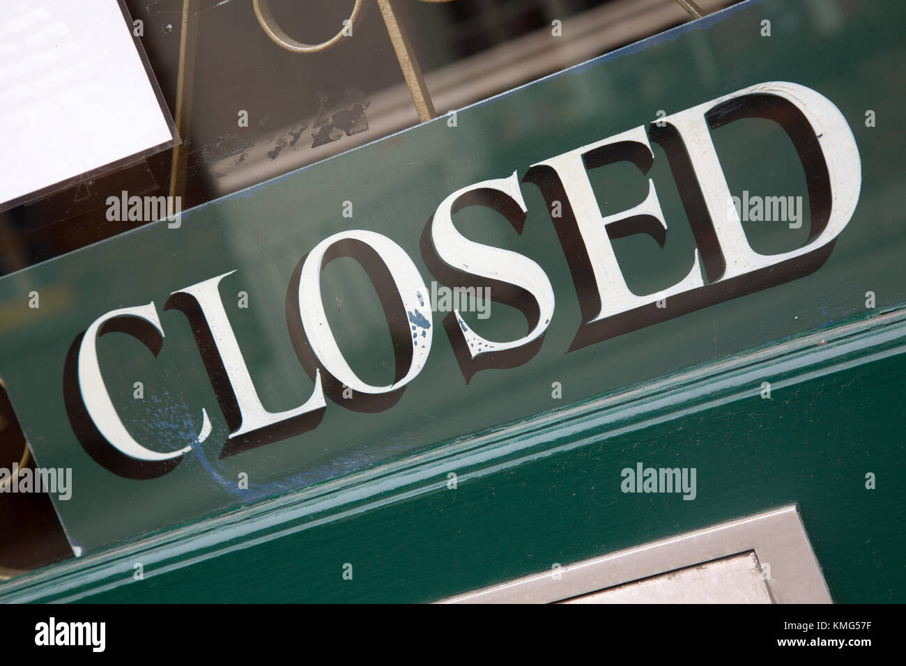 Closed Sign on Door Window Stock Photo - Alamy
