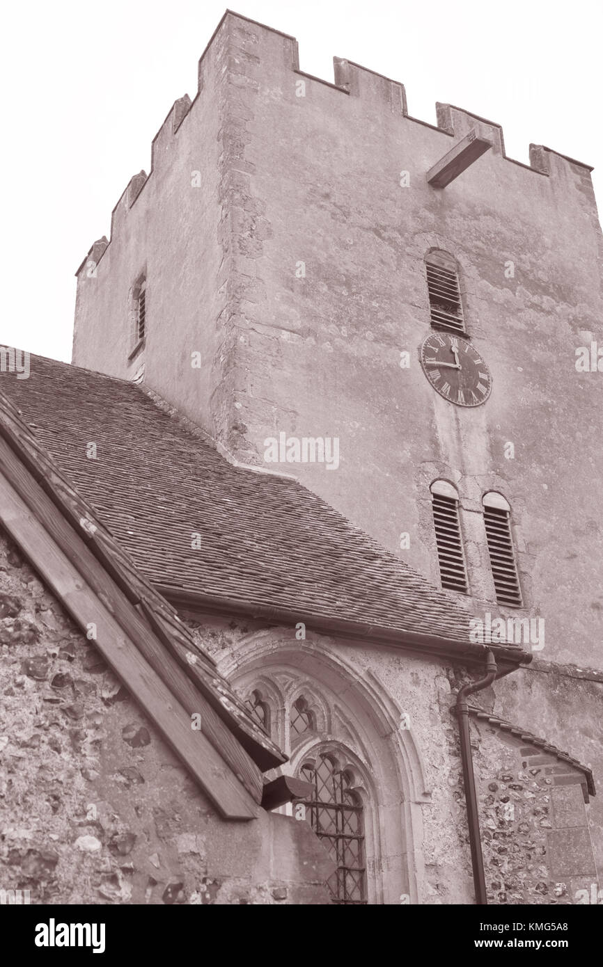 Blessed Virgin Mary Church, Singleton, Chichester, UK in Black and ...