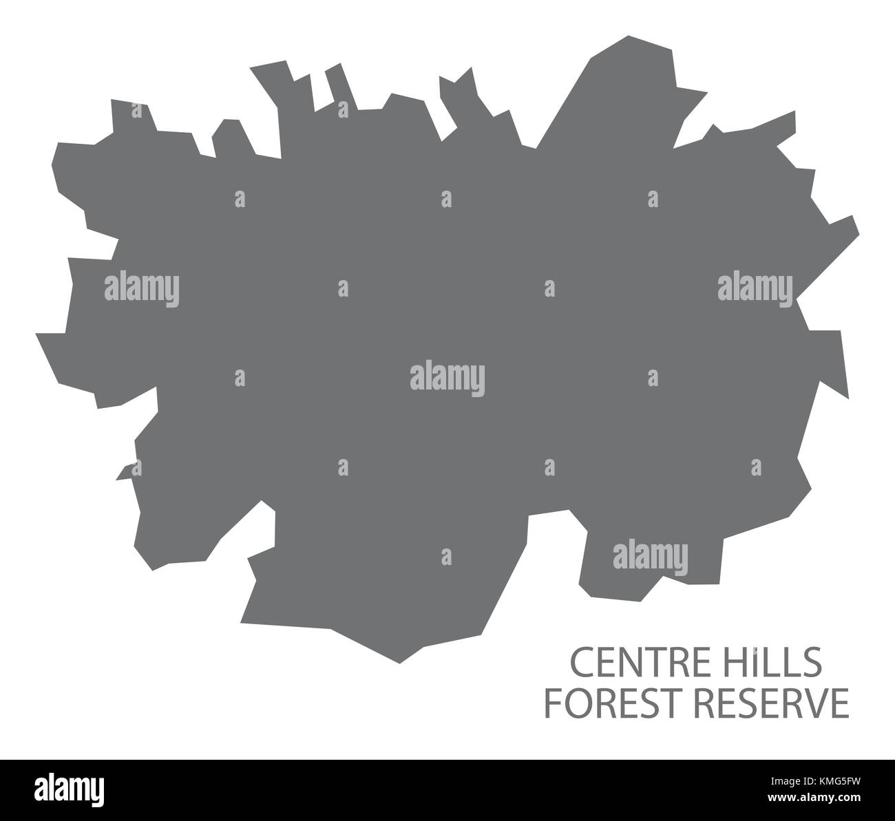 Centre Hills Forest Reserve map of Montserrat grey illustration ...