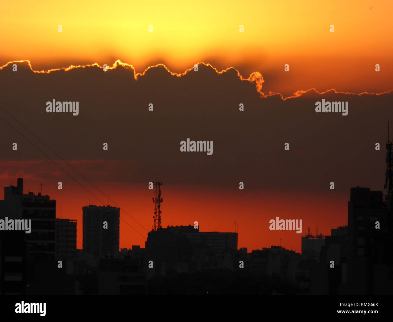 Sunset and skyline December 2016 in Palermo, Buenos Aires, Argentina ...