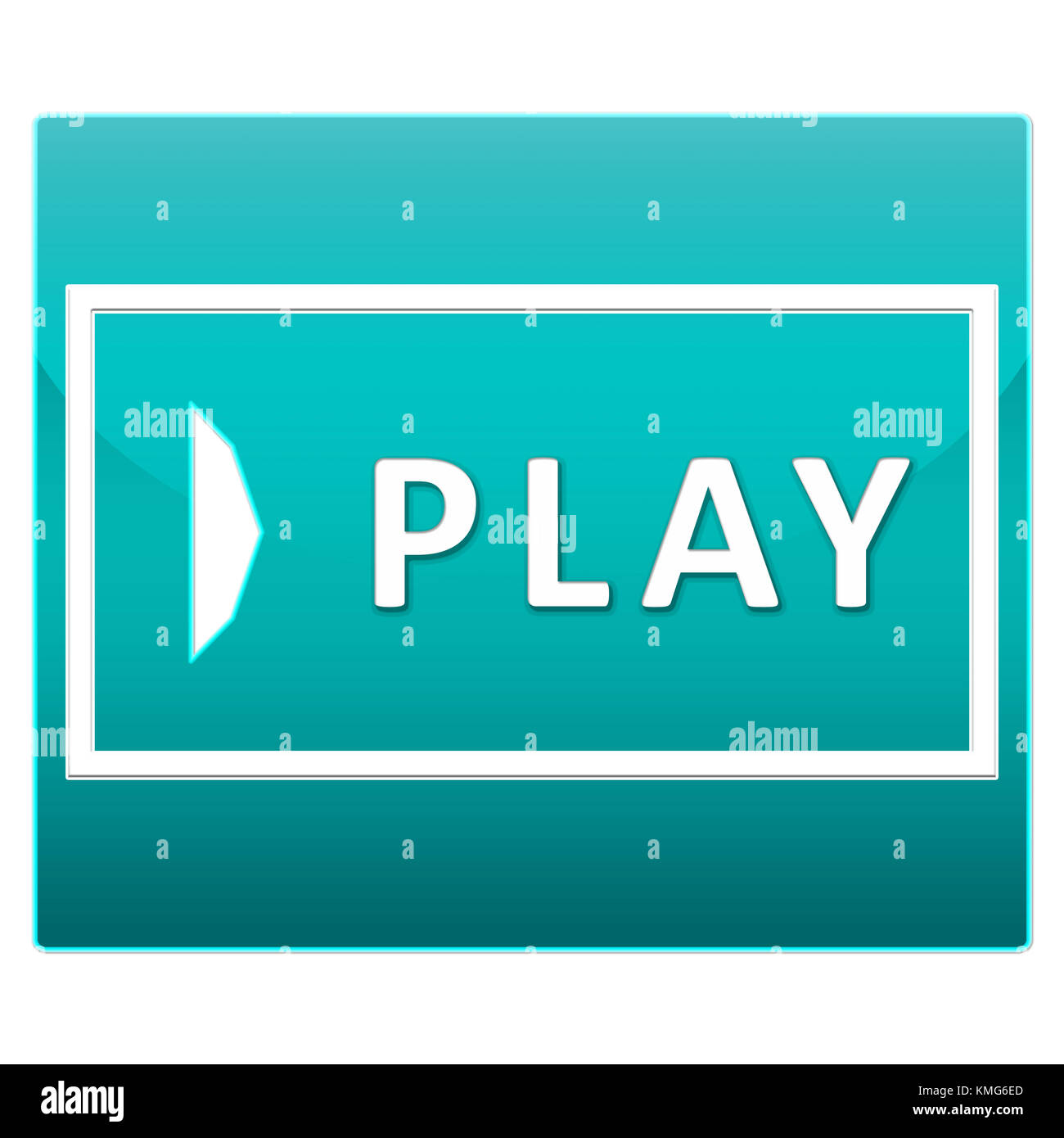 Big blue isolated play button with arrow Stock Photo - Alamy