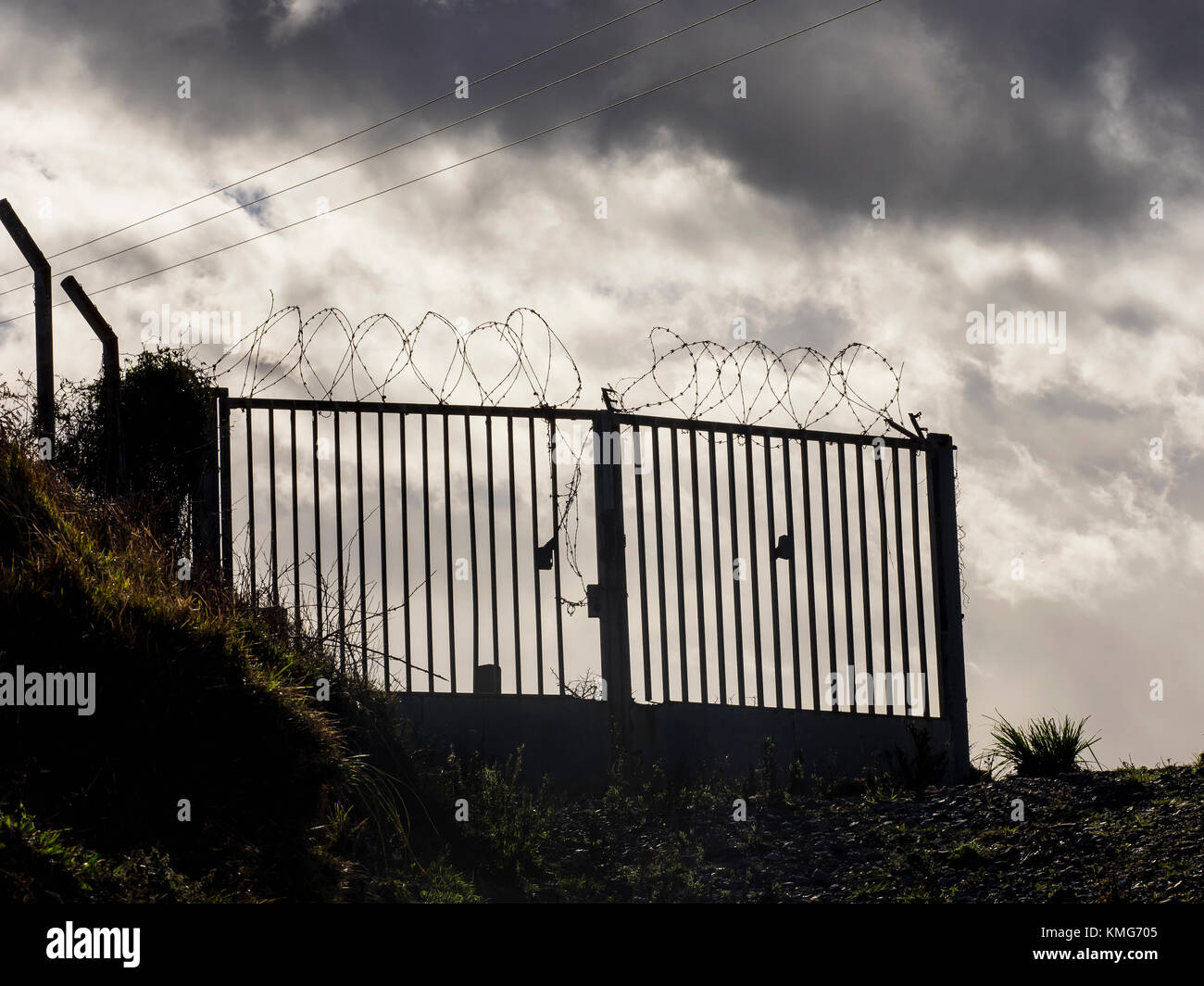 Gate of the unfinished nuclear power plant of Lemoniz Stock Photo - Alamy