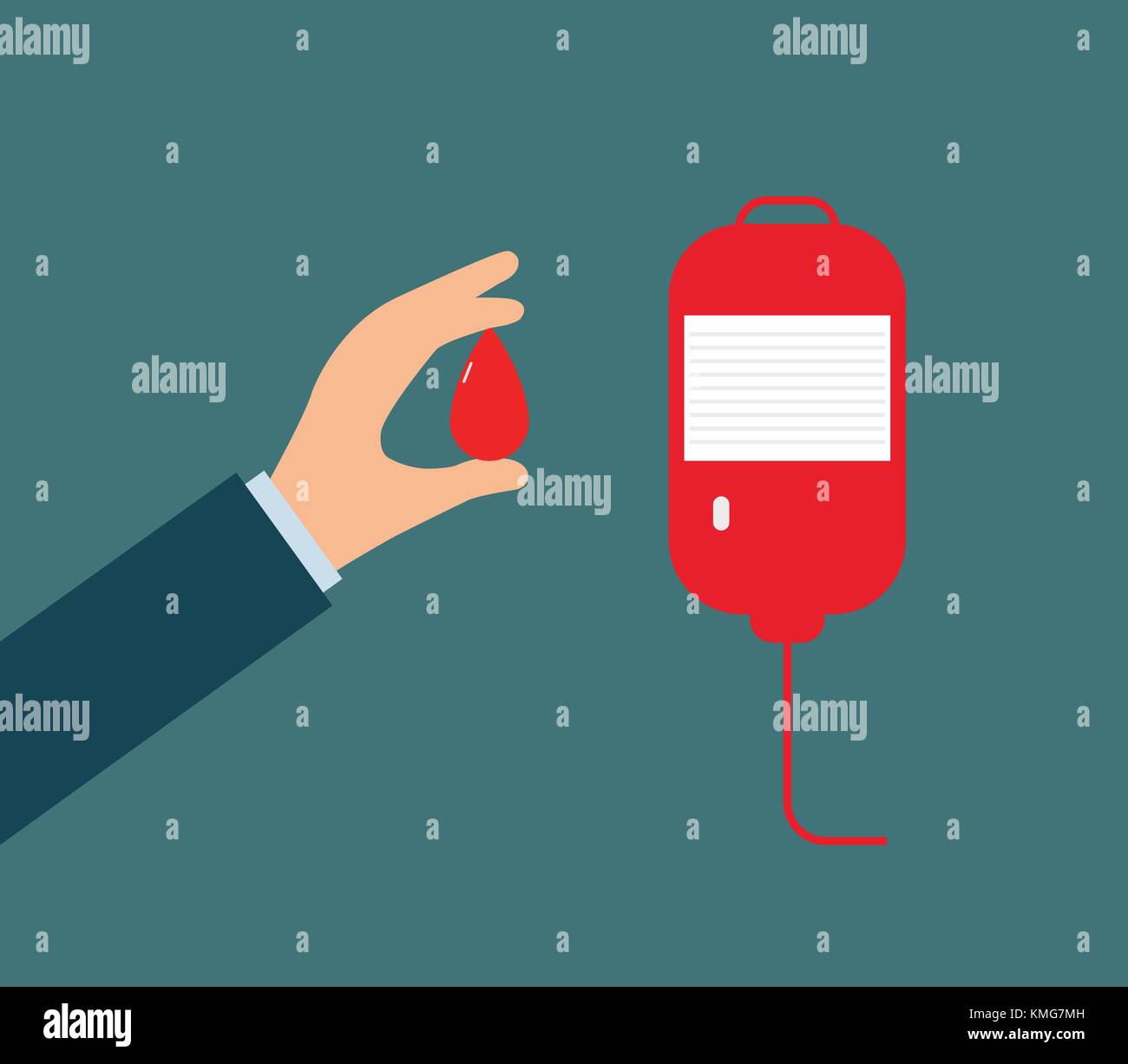 Medical blood bag donation heartbeat Stock Vector Images - Alamy