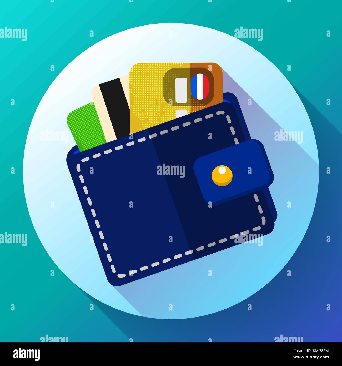Vector Wallet and Money Icon. wallet with cards Stock Vector Image ...