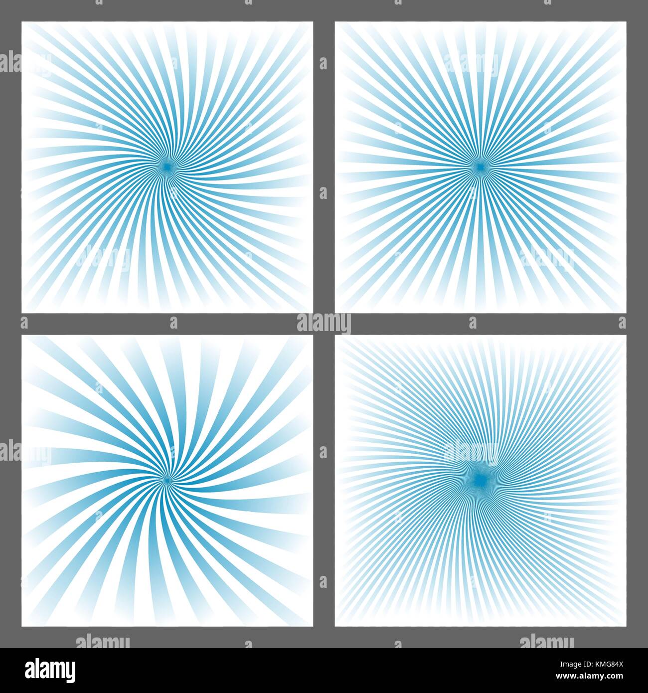 Light blue spiral ray and starburst background set Stock Vector Image ...