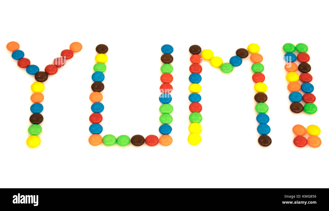 Yummy written Cut Out Stock Images & Pictures - Alamy