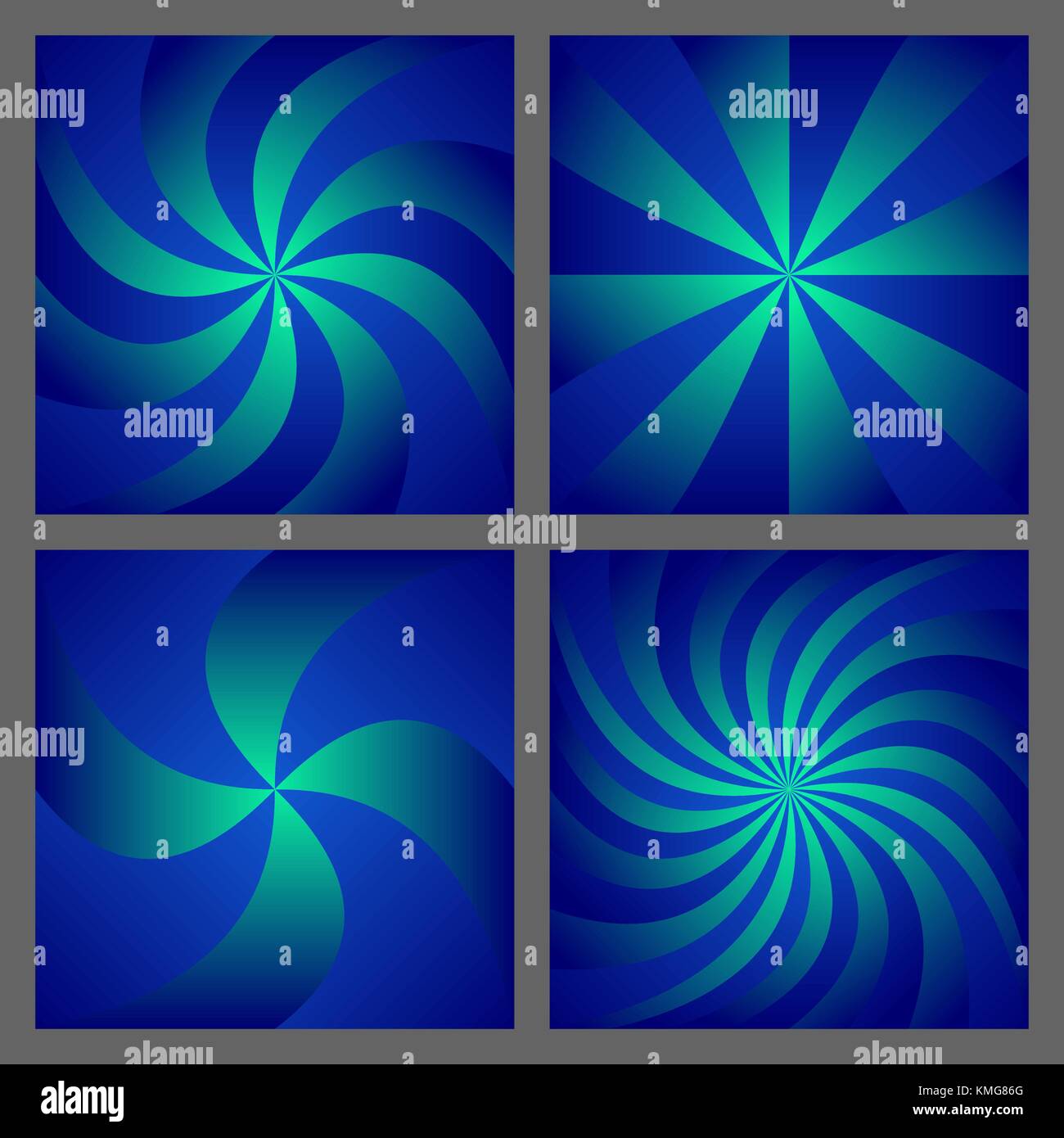 Blue spiral and ray burst background design set Stock Vector Image ...