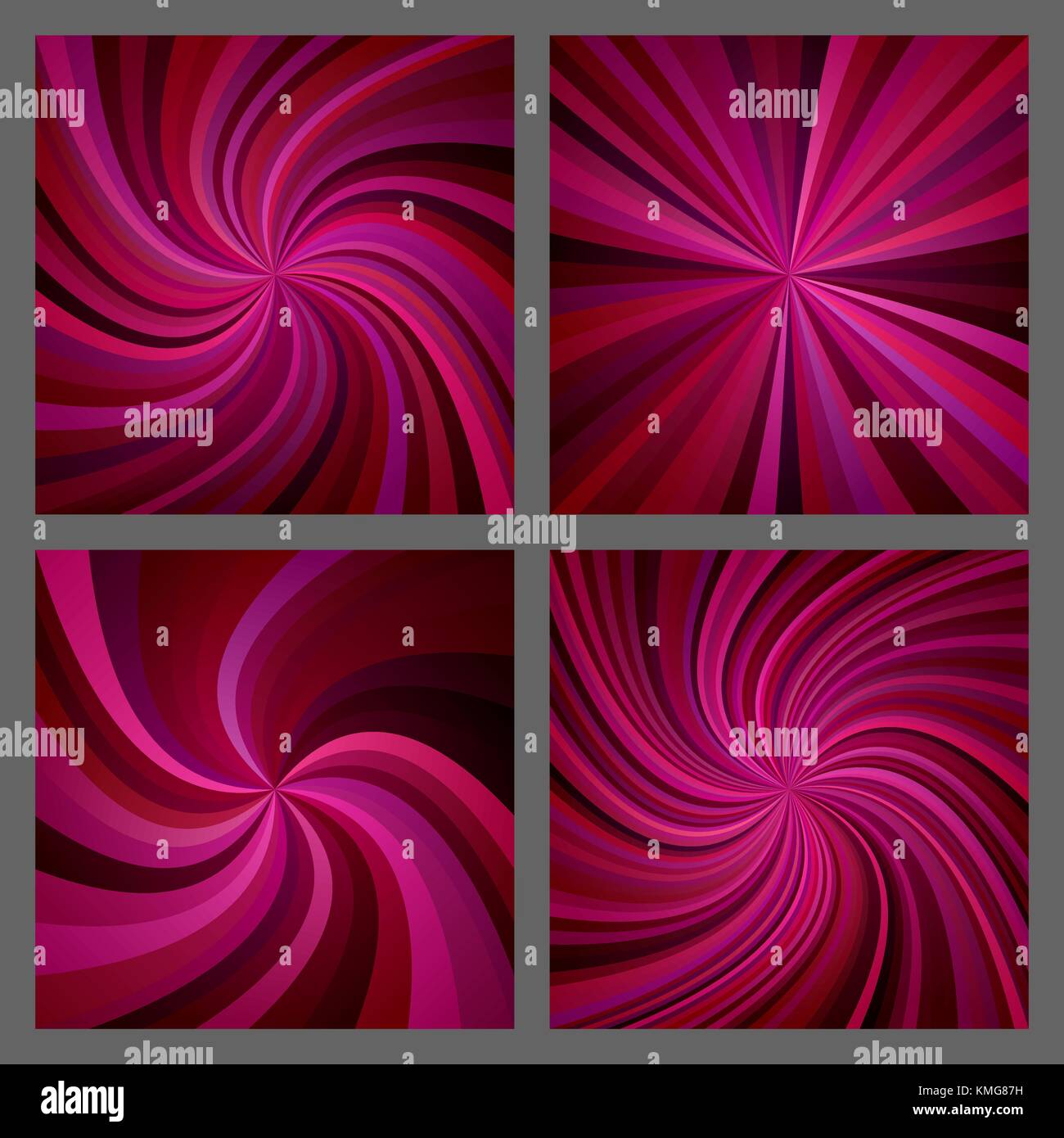 Maroon spiral and ray burst background design set Stock Vector Image ...
