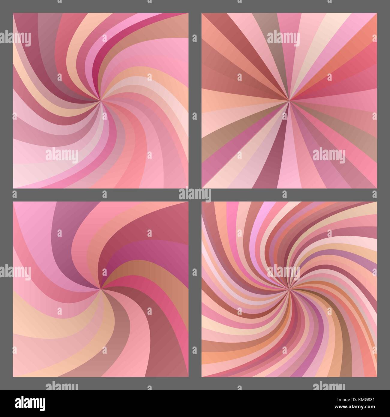Pink spiral and starburst background design set Stock Vector Image ...