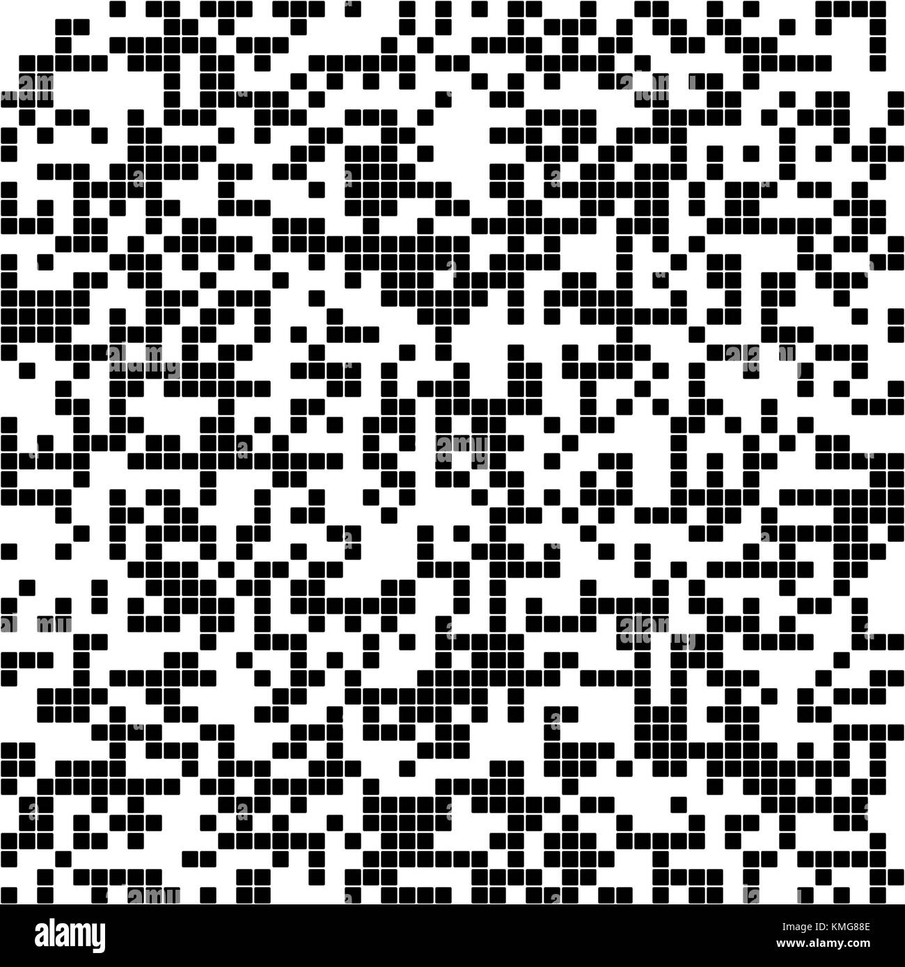 Abstract irregular square pixel background - vector graphic design from black squares on white ...