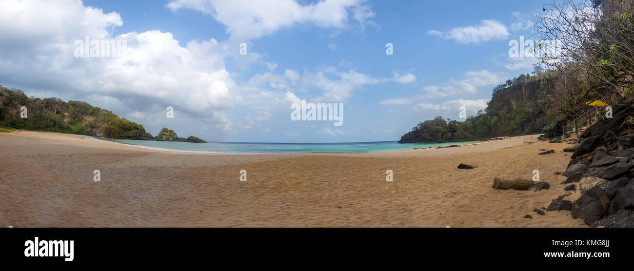 Panoramic view of Praia do Sancho Beach - Fernando de Noronha ...