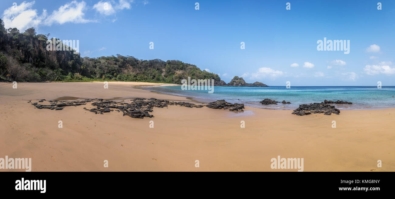 Panoramic view of Praia do Sancho Beach - Fernando de Noronha ...