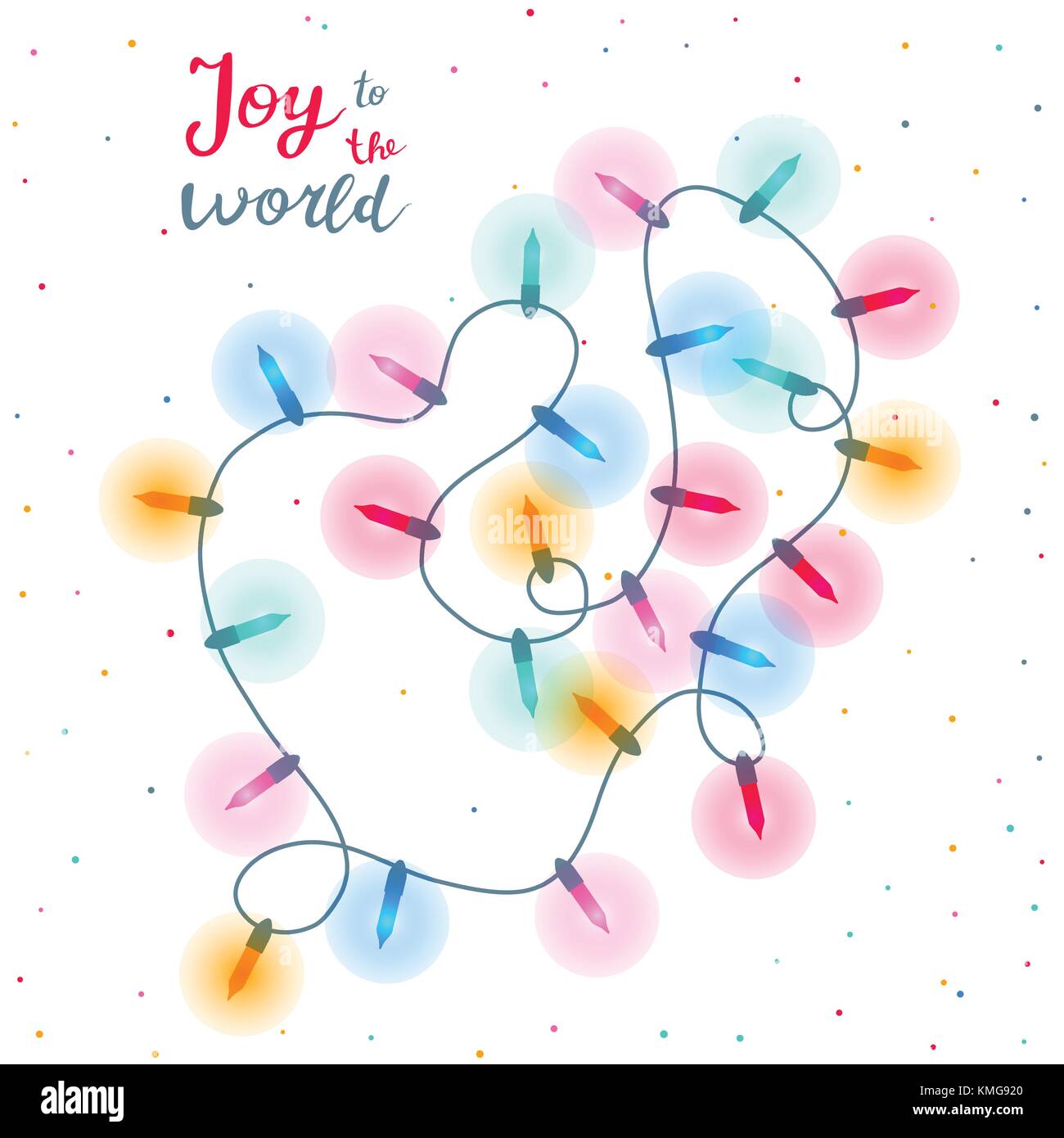 Christmas greeting card with Christmas lights Stock Vector Image & Art ...