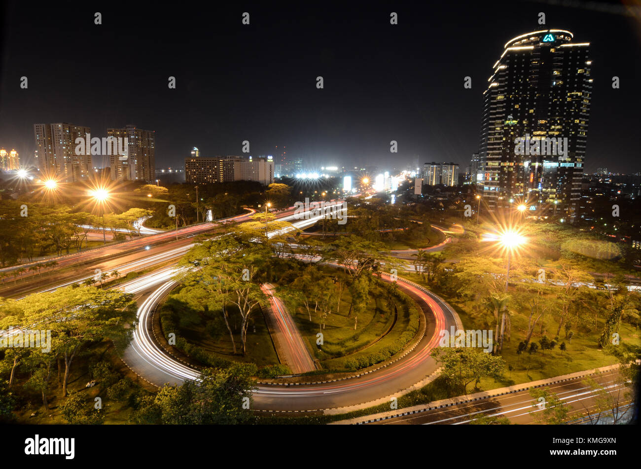 Semanggi bridge Jakarta at night Stock Photo - Alamy