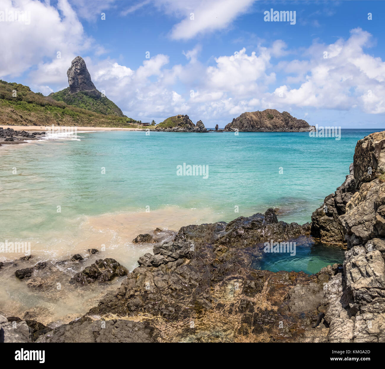 Buraco do Galego (Galego Hole) at Praia do Cachorro Beach with Morro do ...