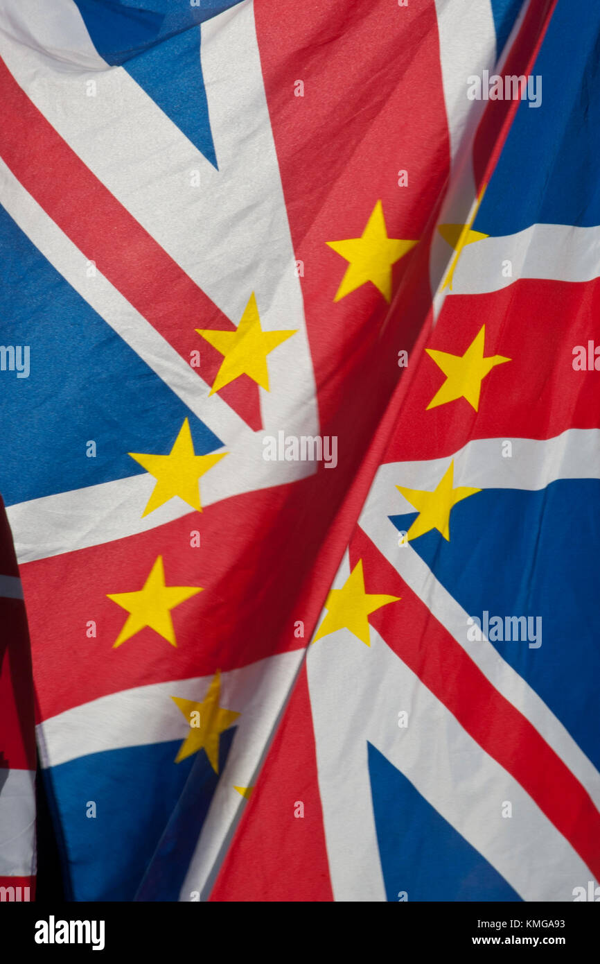 Eu uk flag together hi-res stock photography and images - Alamy