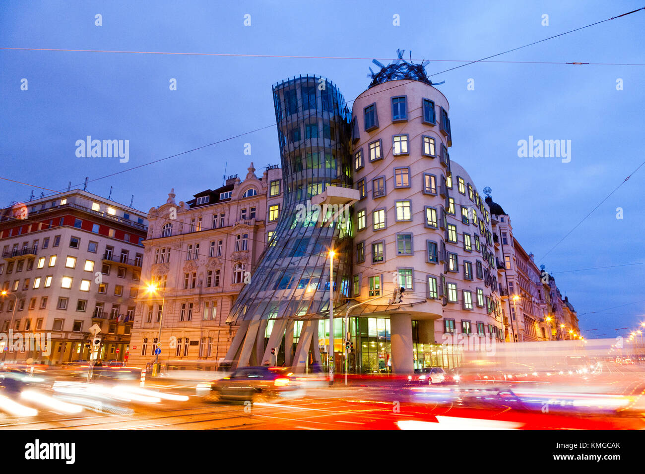 Dancing House (called Ginger nad Fred) in Prague, New Town, Czech ...