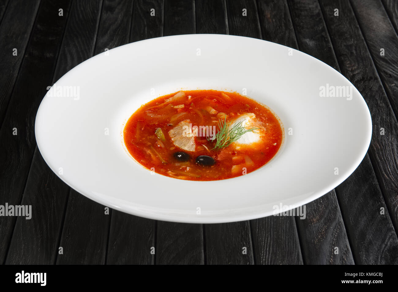 Traditional russian solyanka soup Stock Photo - Alamy