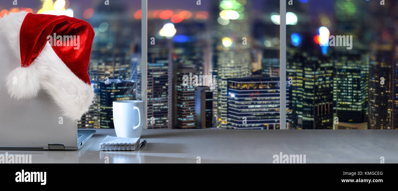 Christmas work place with panoramic view Stock Photo - Alamy