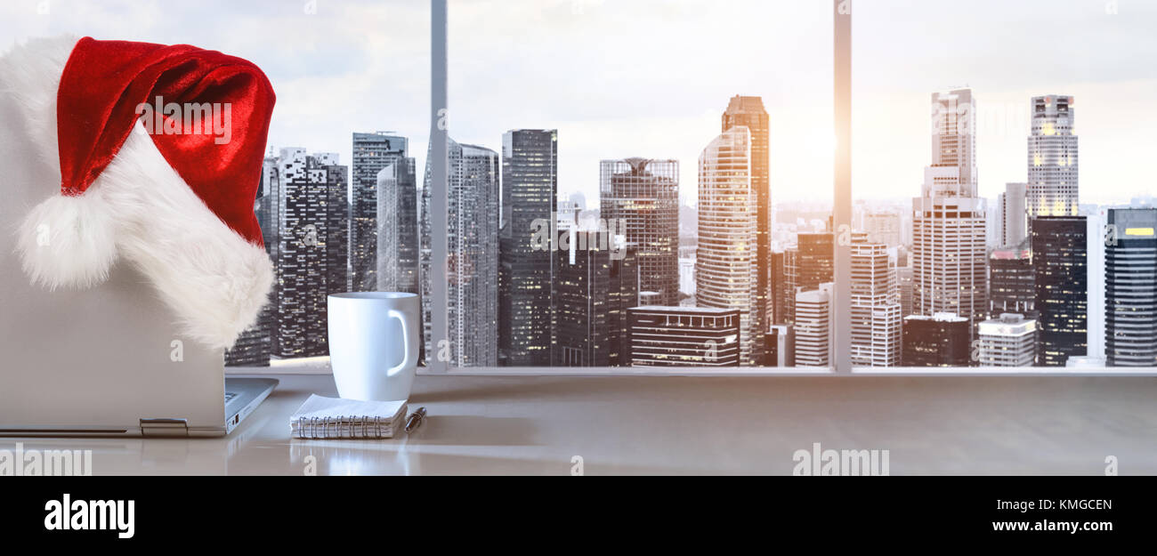 Christmas work place with panoramic view Stock Photo - Alamy