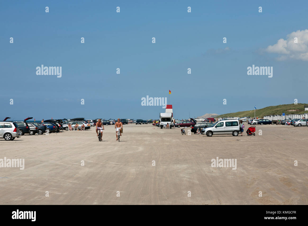 The famous beach at Blokhus in north-western Jutland, Denmark, where ...