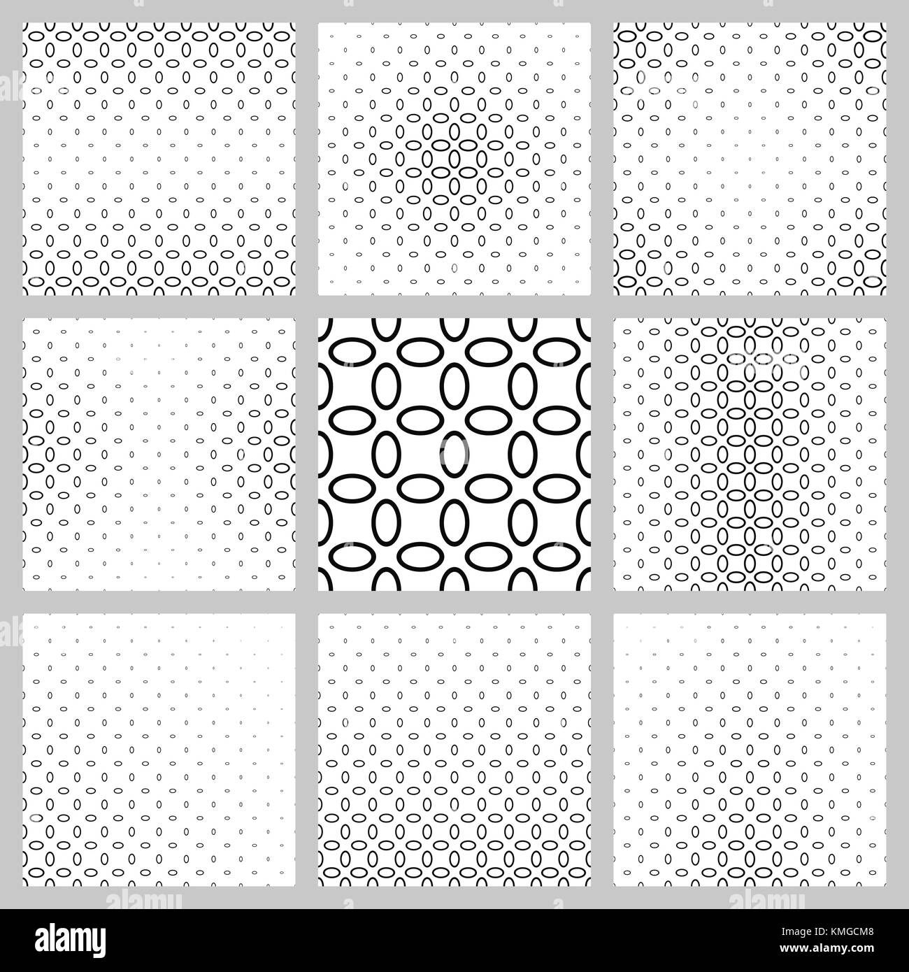 Monochrome ellipse pattern background design set Stock Vector Image ...