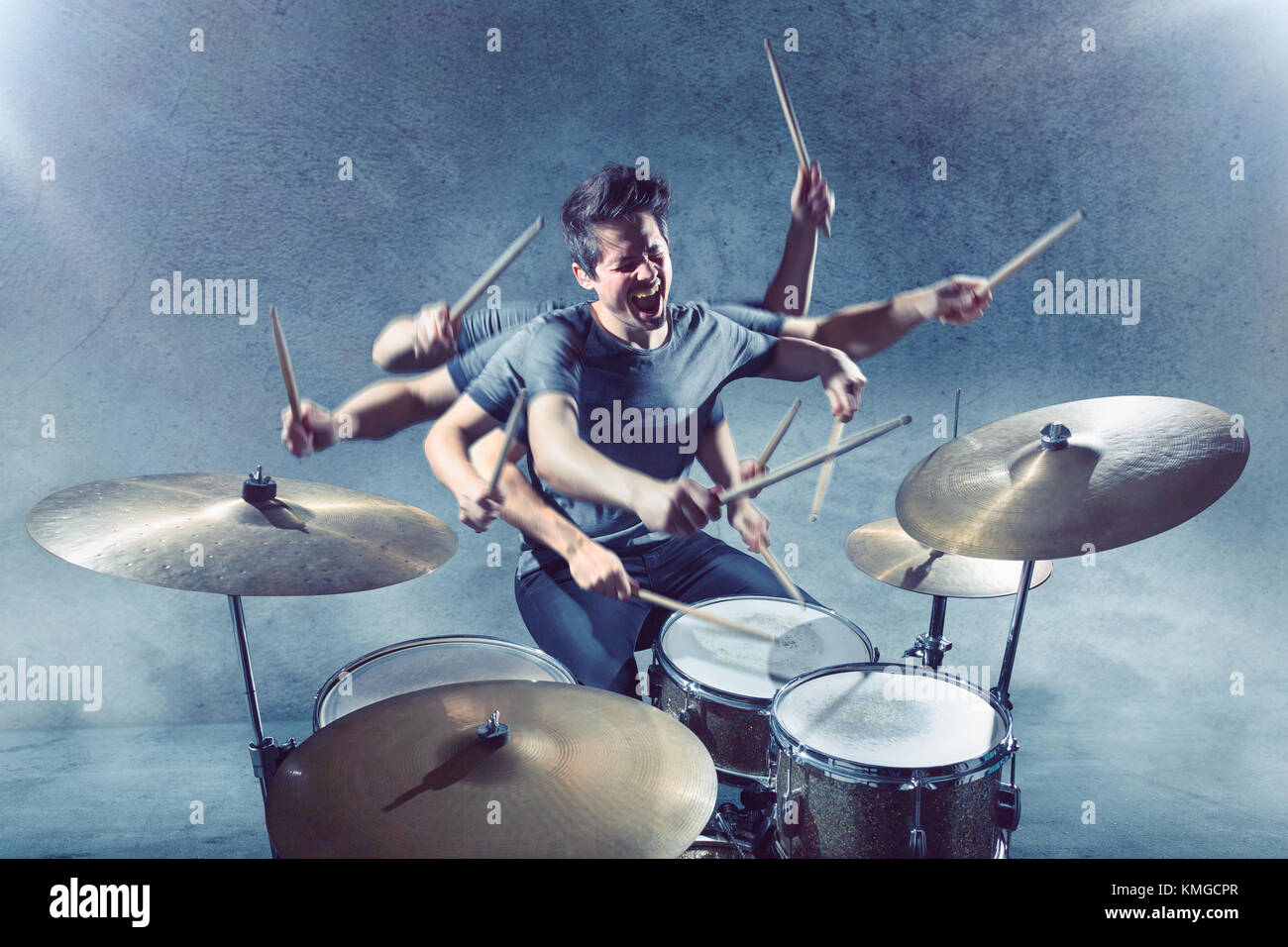 Drummer with multiple arms Stock Photo - Alamy