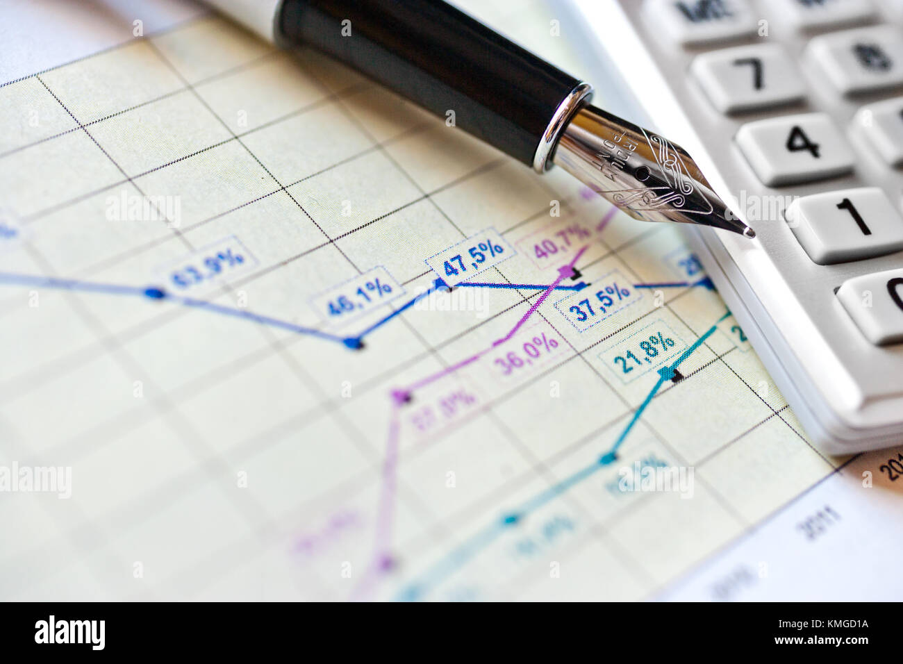 finance and business - financial graph in office Stock Photo - Alamy