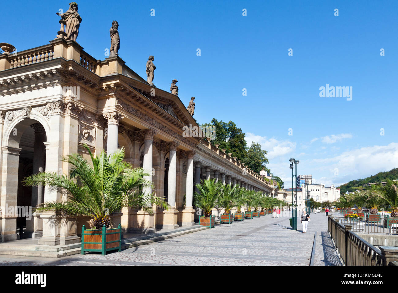 Mill colonnade with hot thermal mineral springs, Karlovy Vary, Czech ...