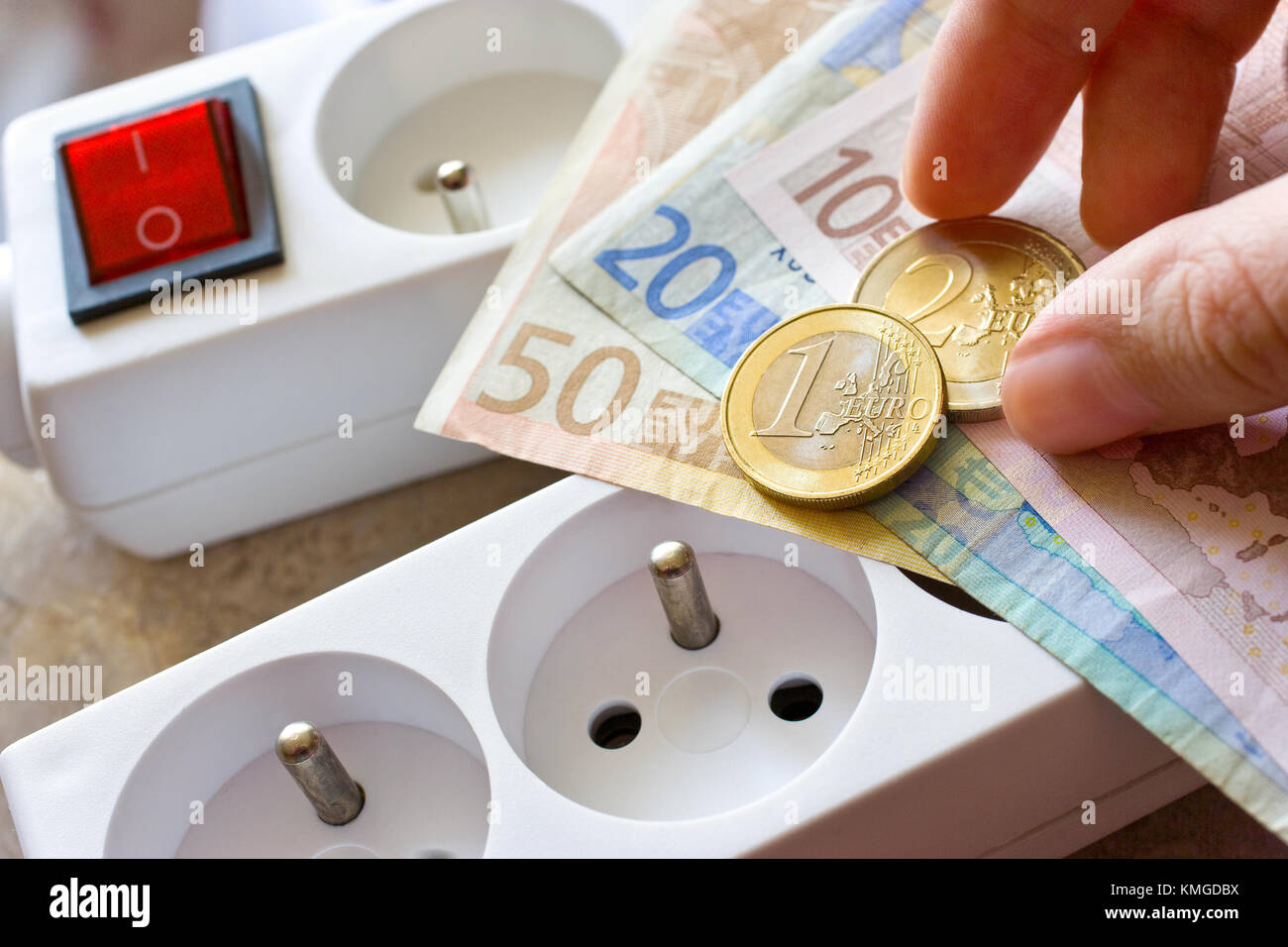 payment for electricity in house - energy supply and power outlet Stock ...