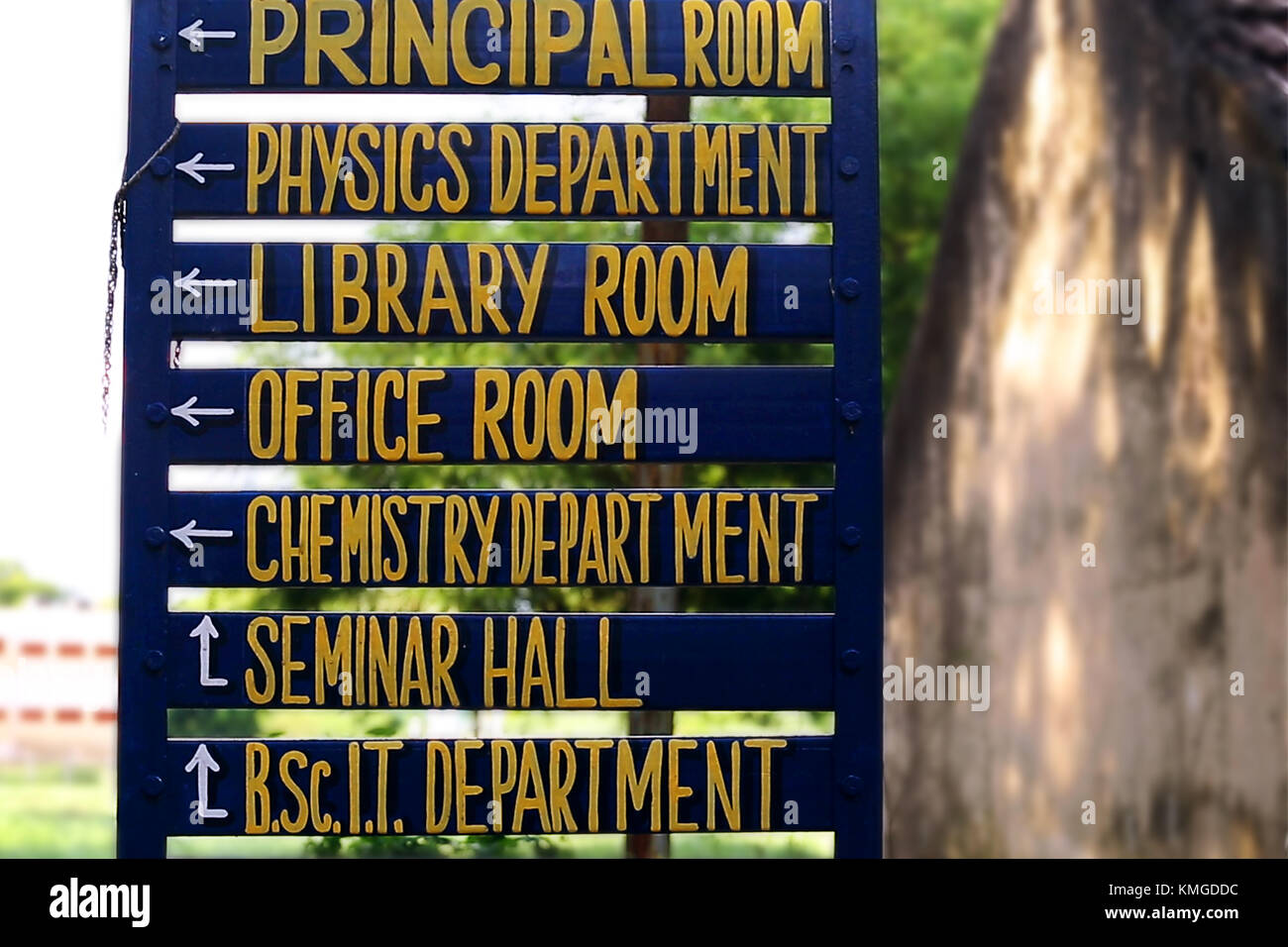 College direction and sign board Stock Photo - Alamy