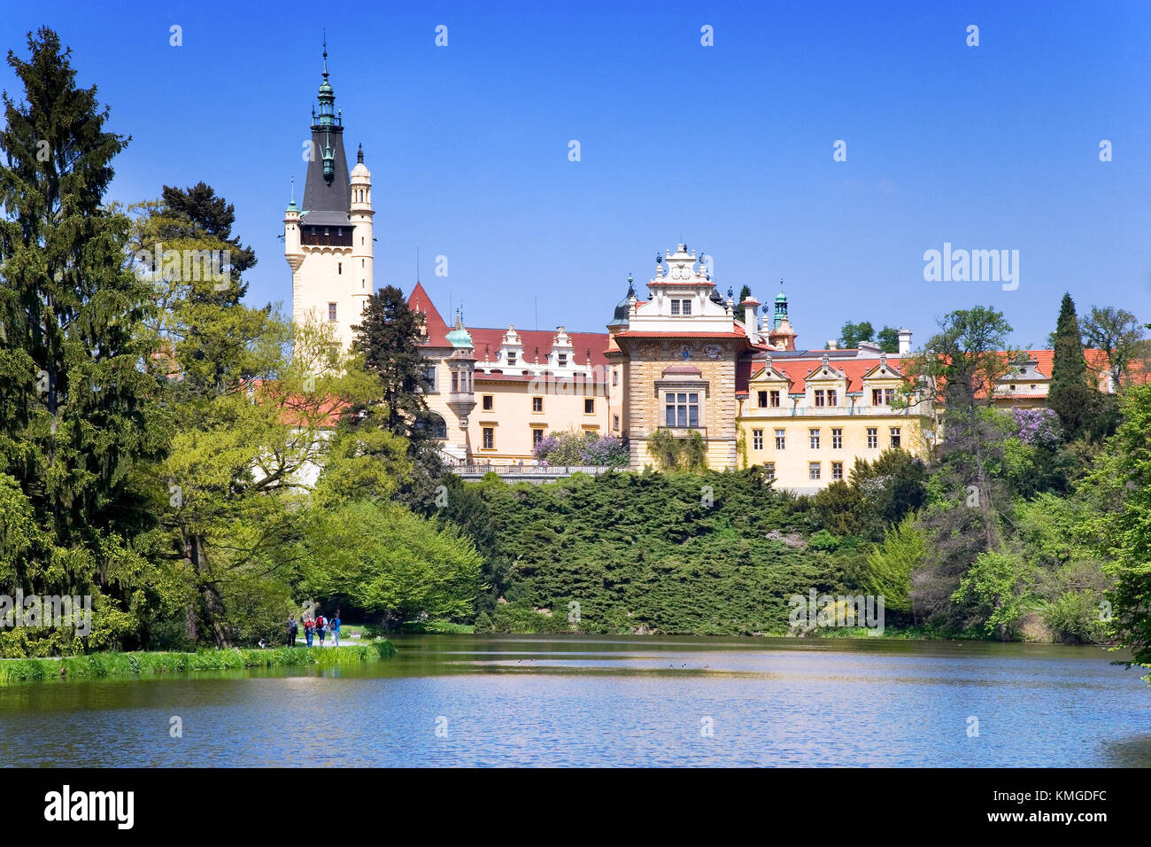 renaisaance castle and famous gardens Pruhonice near Prague, Central ...