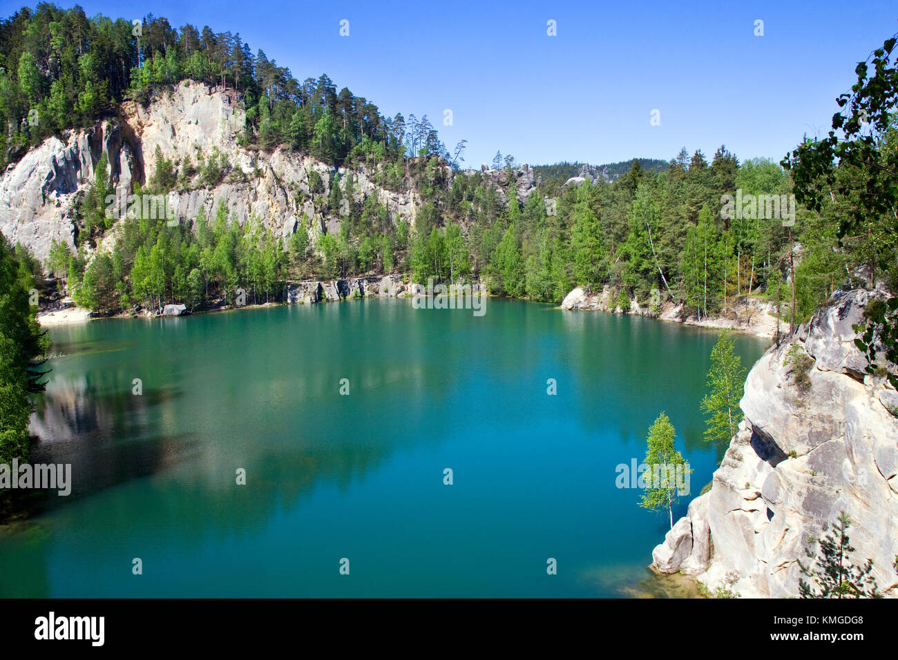 limestone Adrspach rock town and quarry lake - national natural ...