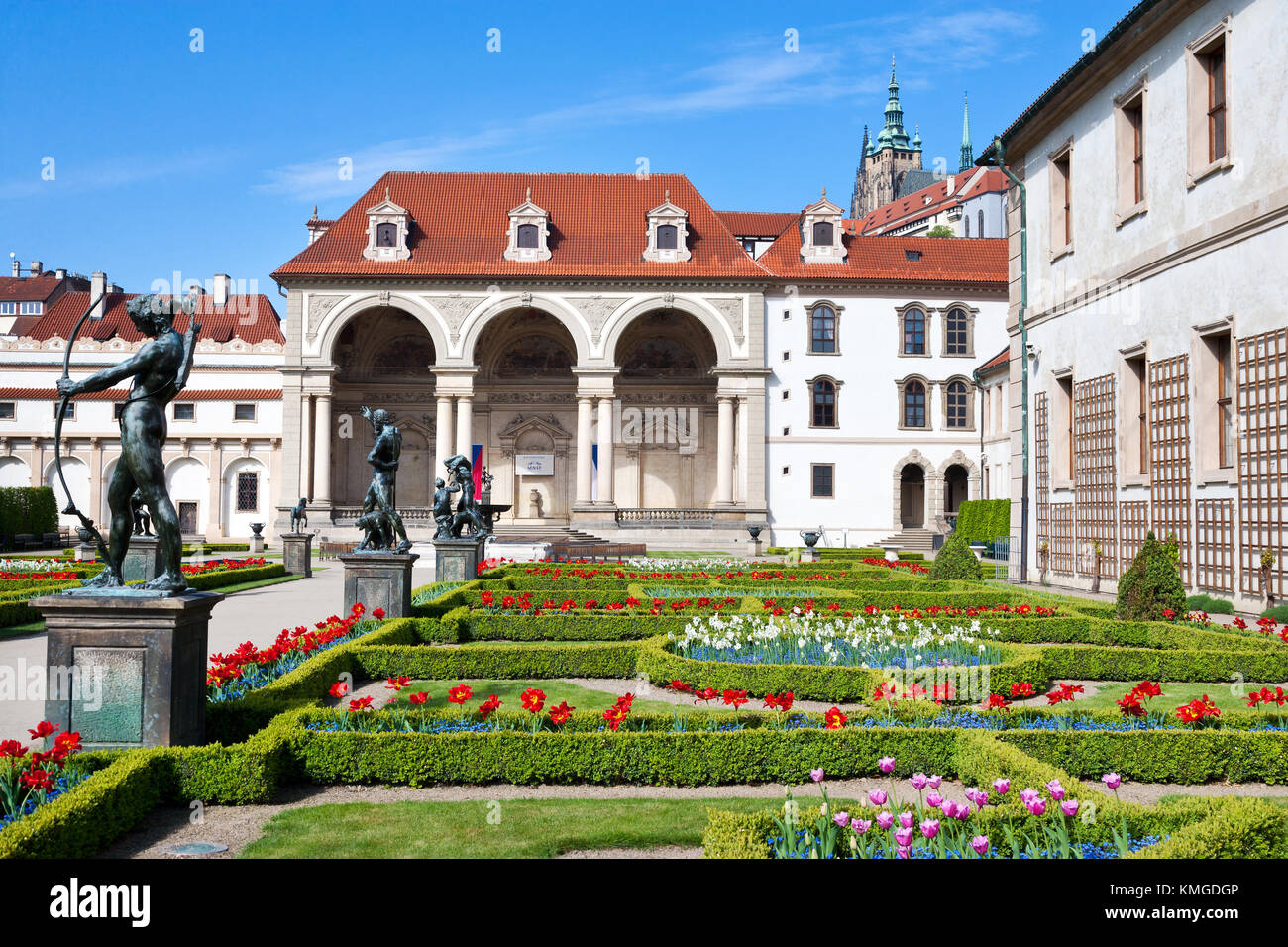 baroque Wallenstein Palace in Prague and its french garden, today the ...