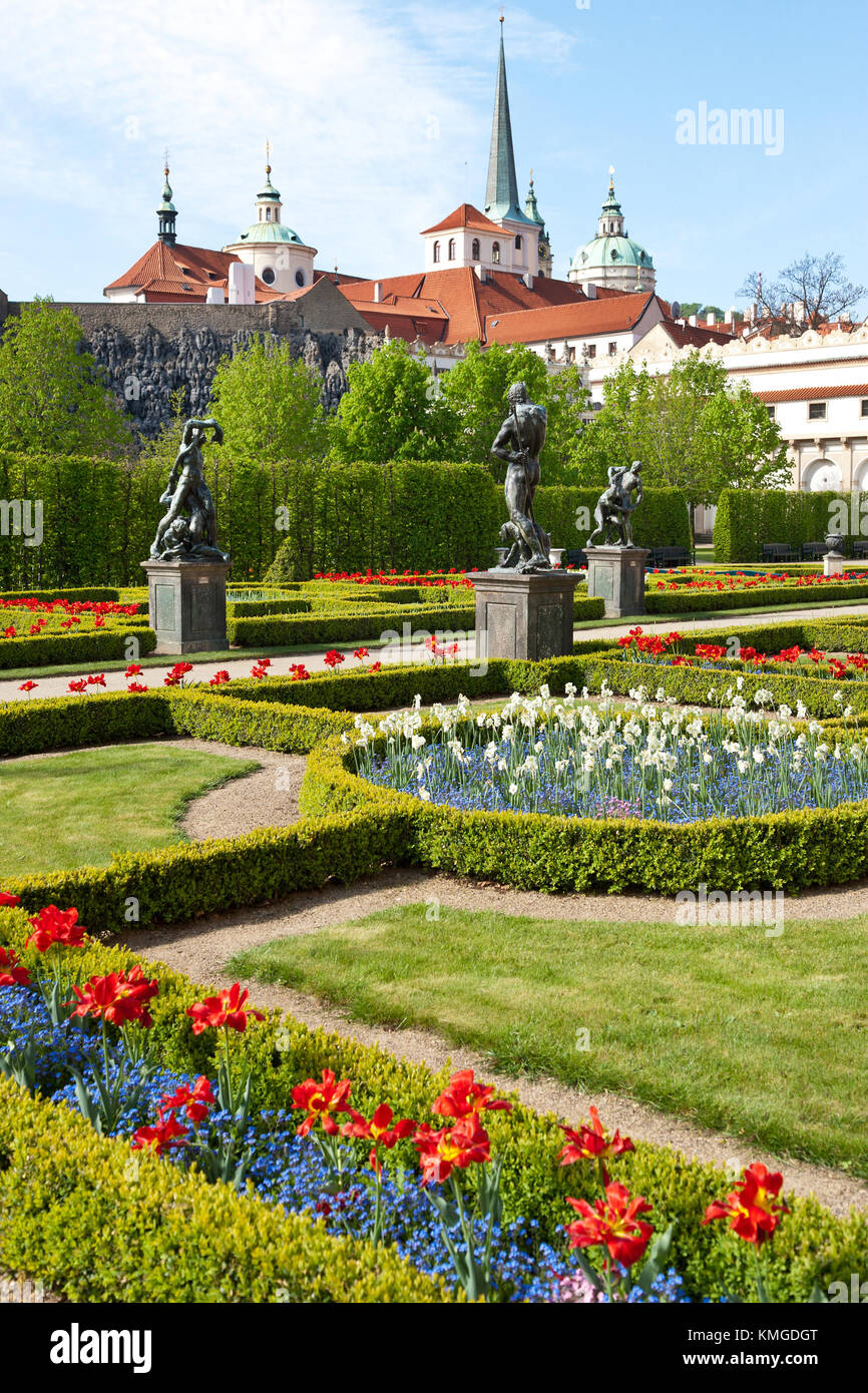 baroque Wallenstein Palace in Prague and its french garden, today the ...