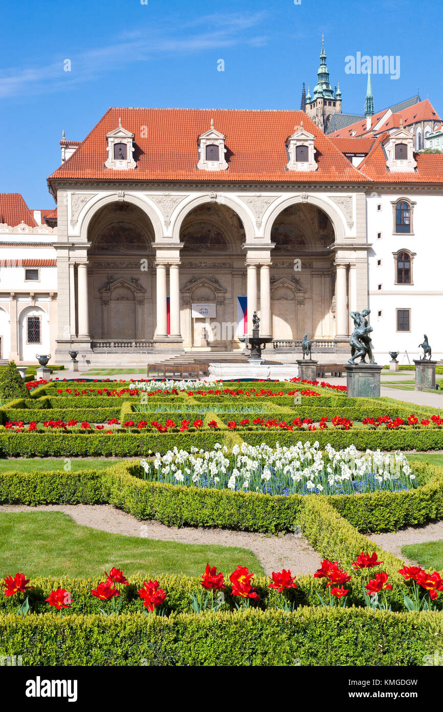 baroque Wallenstein Palace in Prague and its french garden, today the ...