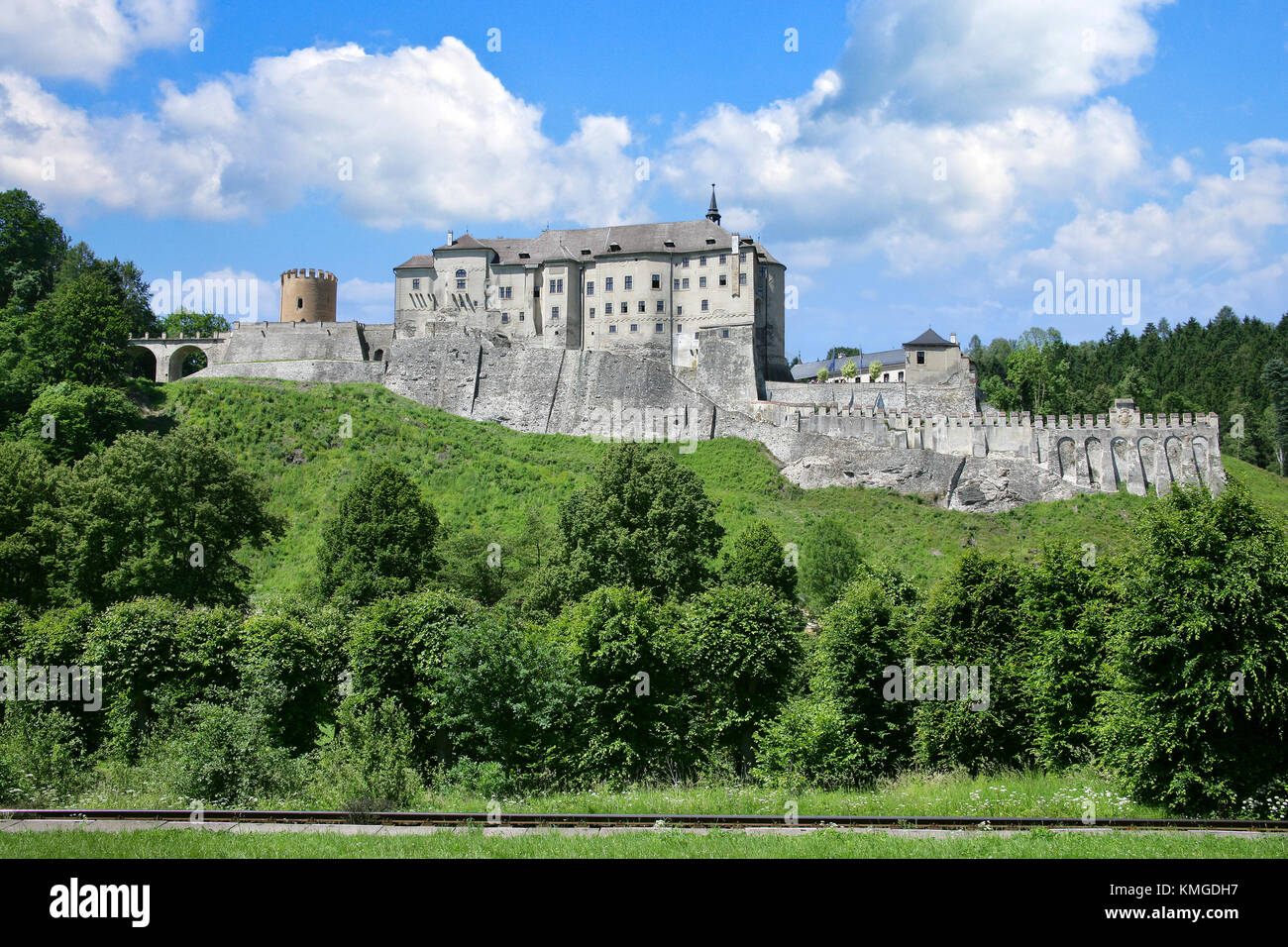 CESKY STERNBERK, CZECH REPUBLIC - AUG 19 - medieval gothic castle with ...