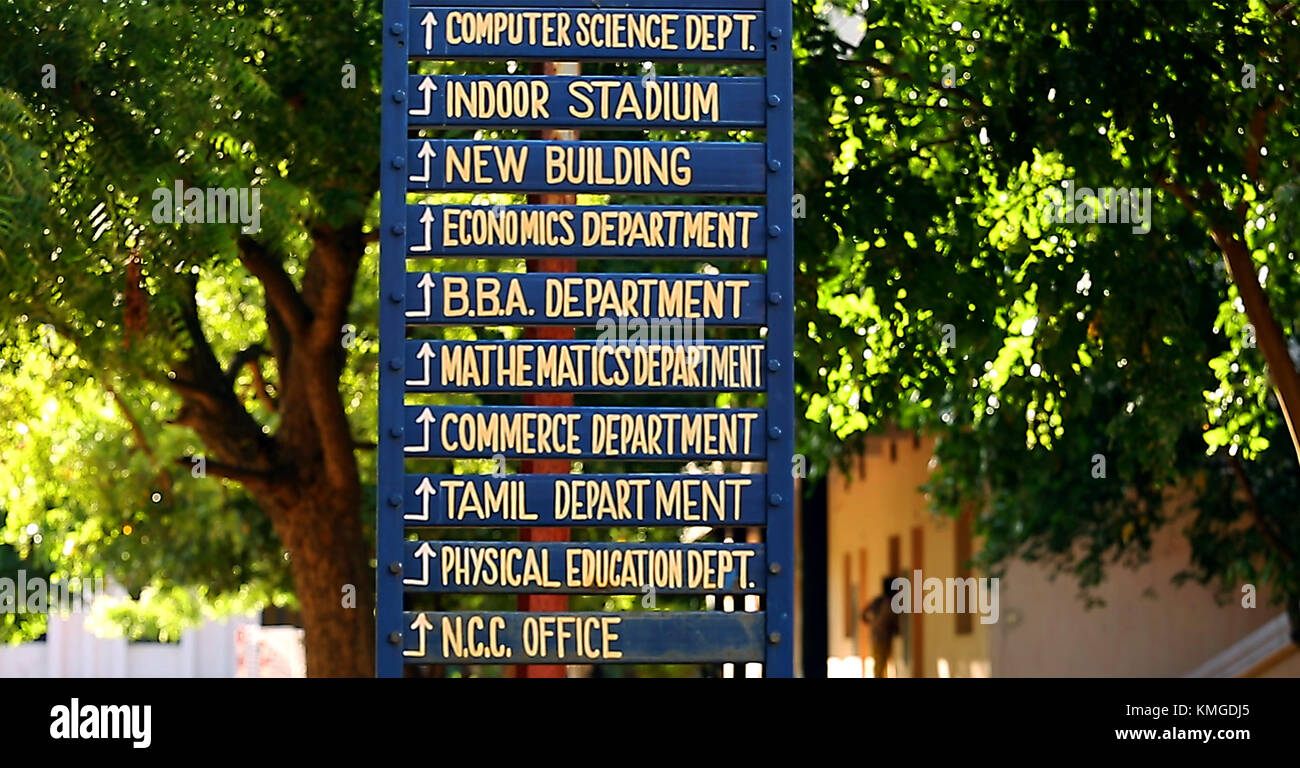 College direction and sign board Stock Photo - Alamy