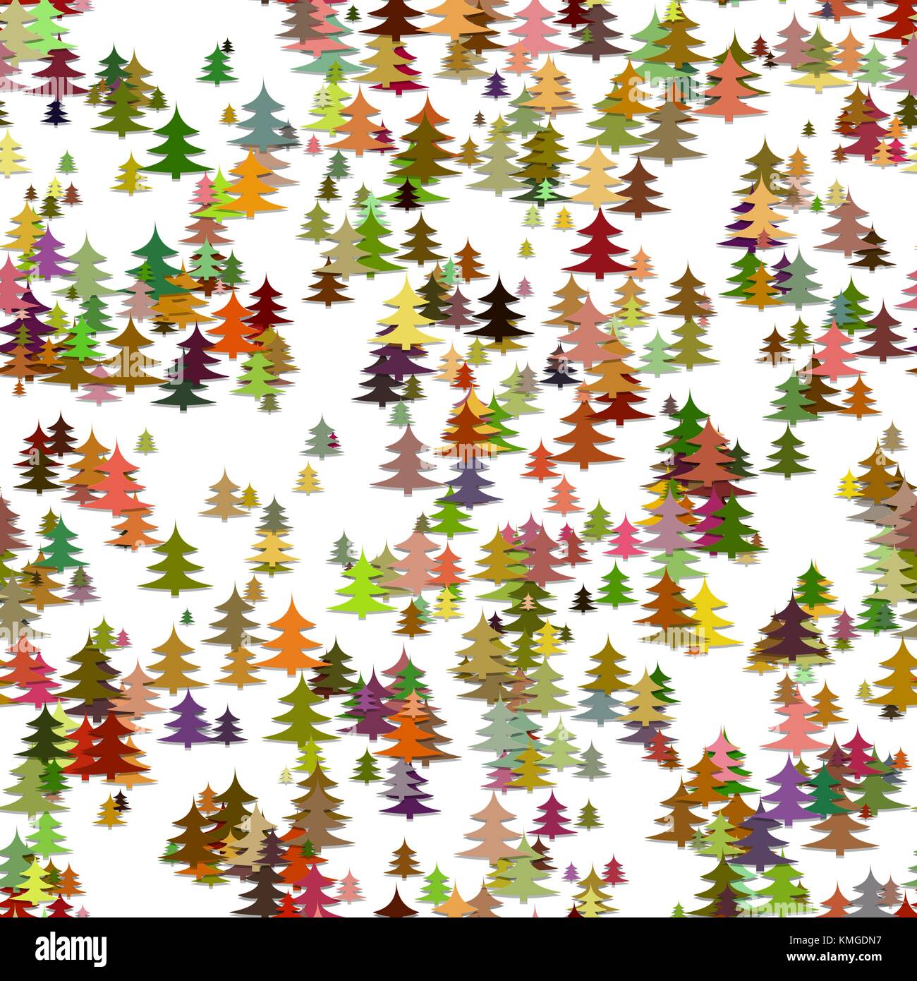 Colored random pine tree background - winter vector decoration design ...