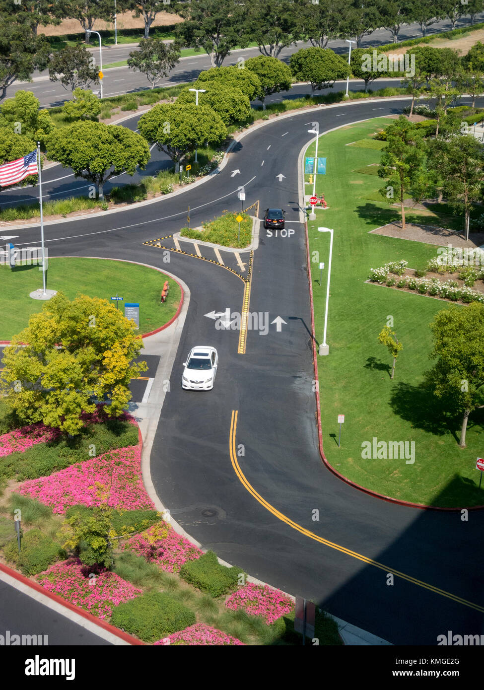 Directional arrows indicate permitted turns at a hospital access ...