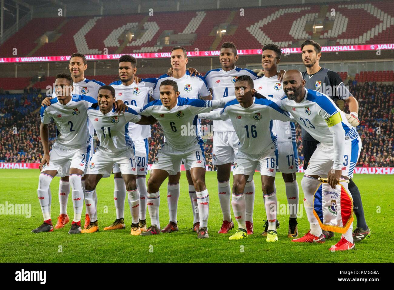 Cardiff, Wales, UK, 14th November 2017: The Panama team photograph for ...