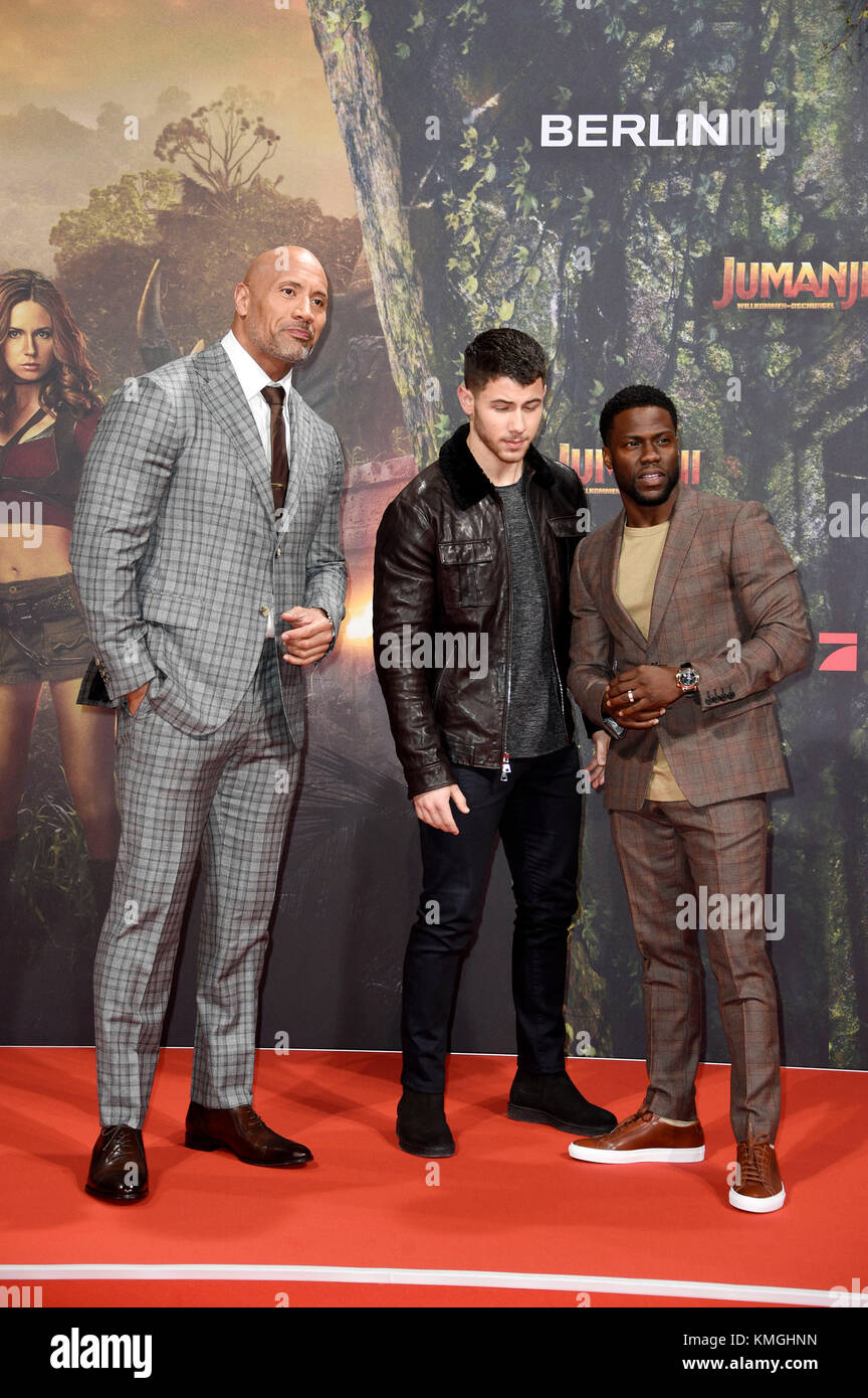 Berlin, Germany. 06th Dec, 2017. Dwayne Johnson, Nick Jonas and Kevin ...