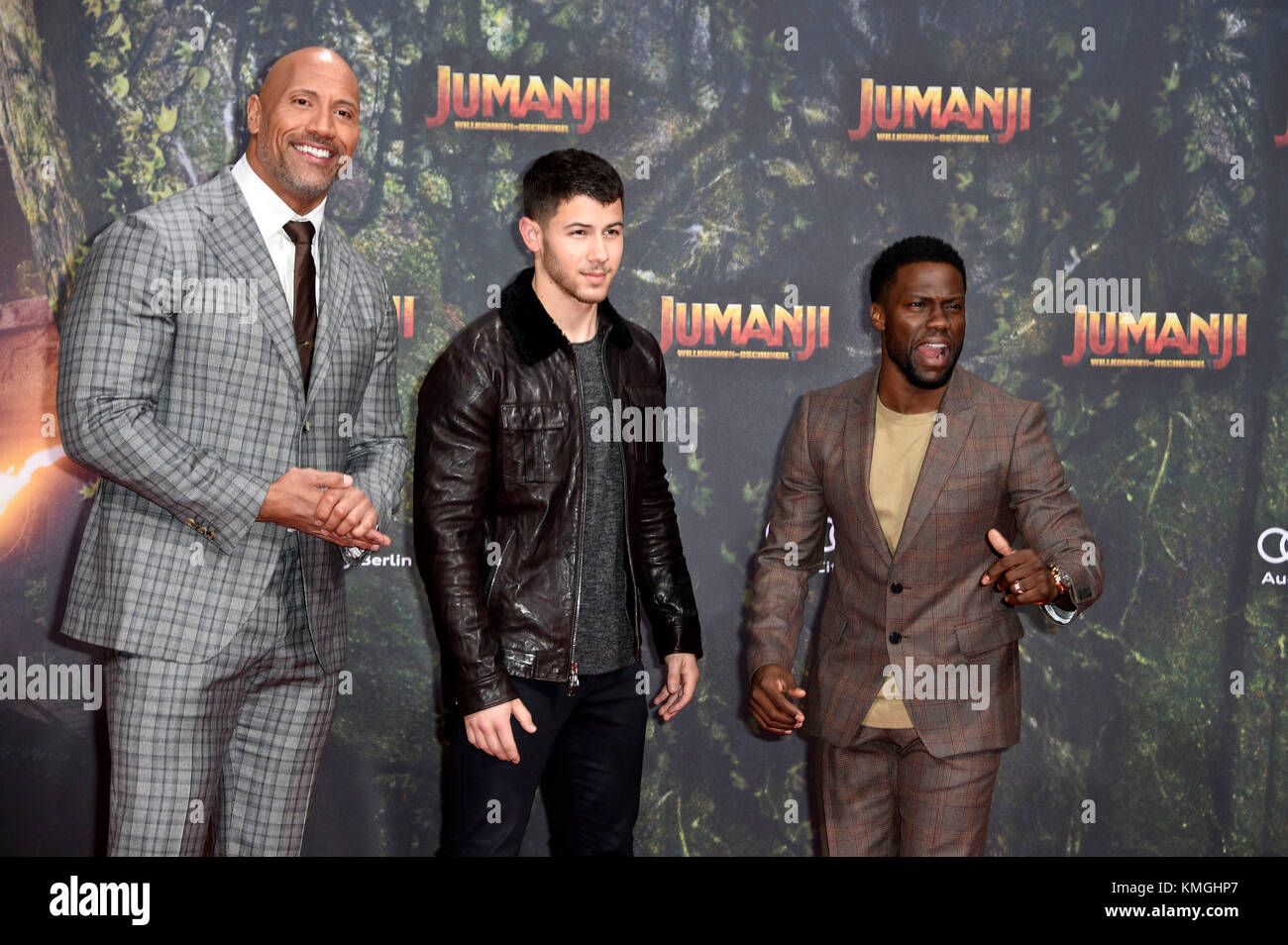 Berlin, Germany. 06th Dec, 2017. Dwayne Johnson, Nick Jonas and Kevin ...